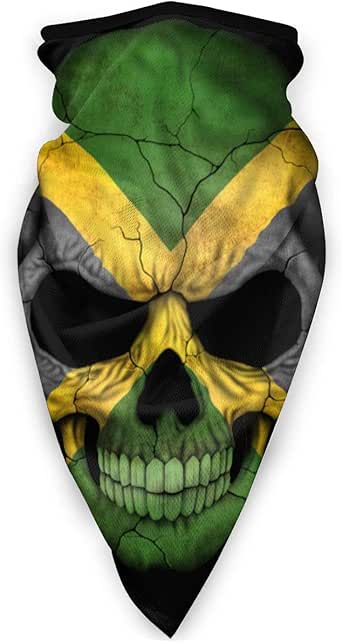 Jamaican Flag Skull Windproof Sports Scarf Multifunction Bandana ...