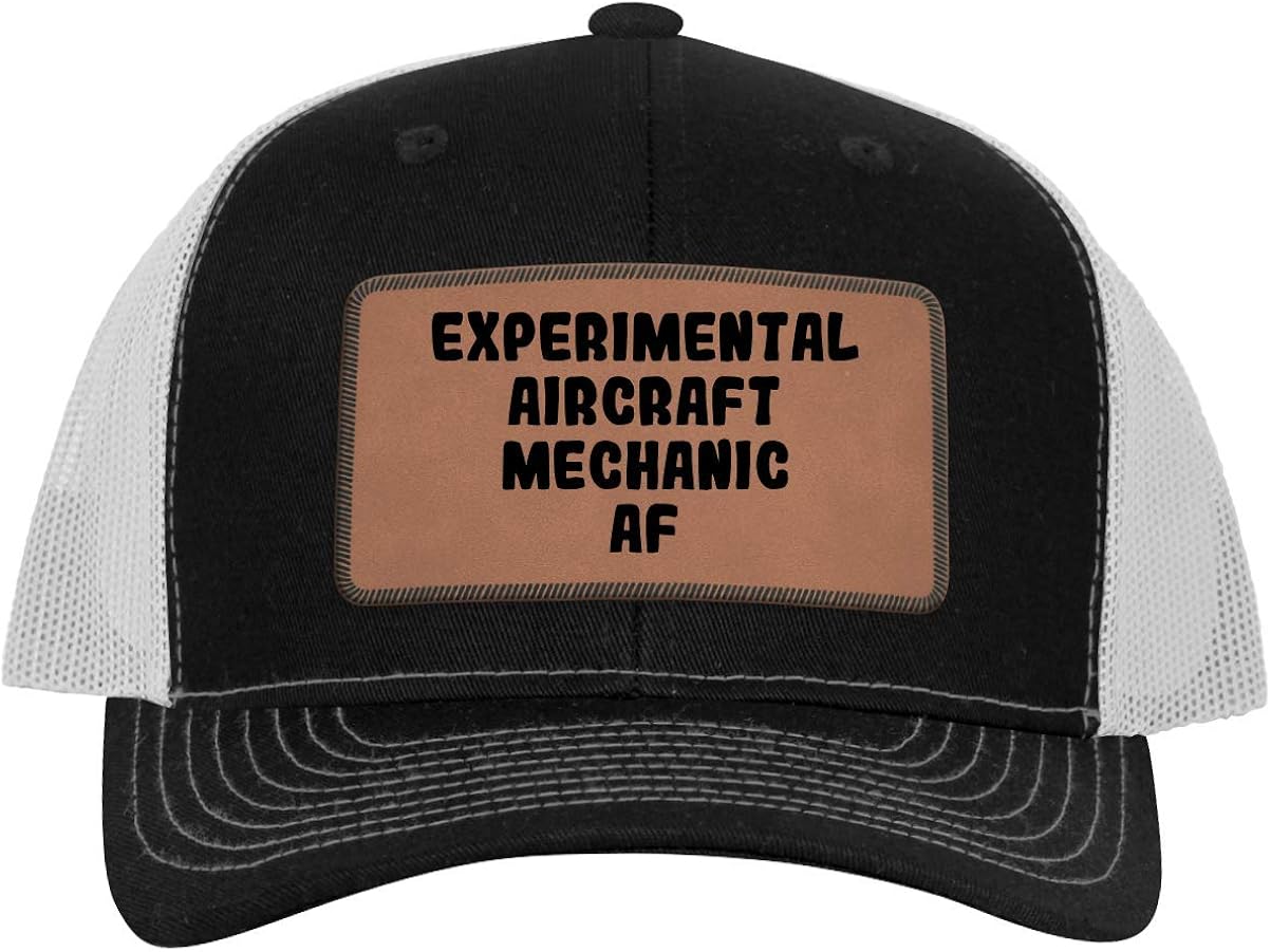 Experimental Aircraft Mechanic AF - Leather Dark Brown Patch Engraved ...