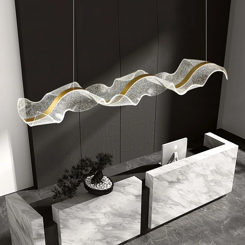 Modern LED Novelty Wavy Chandelier Lighting Dining Room Kitchen Island ...