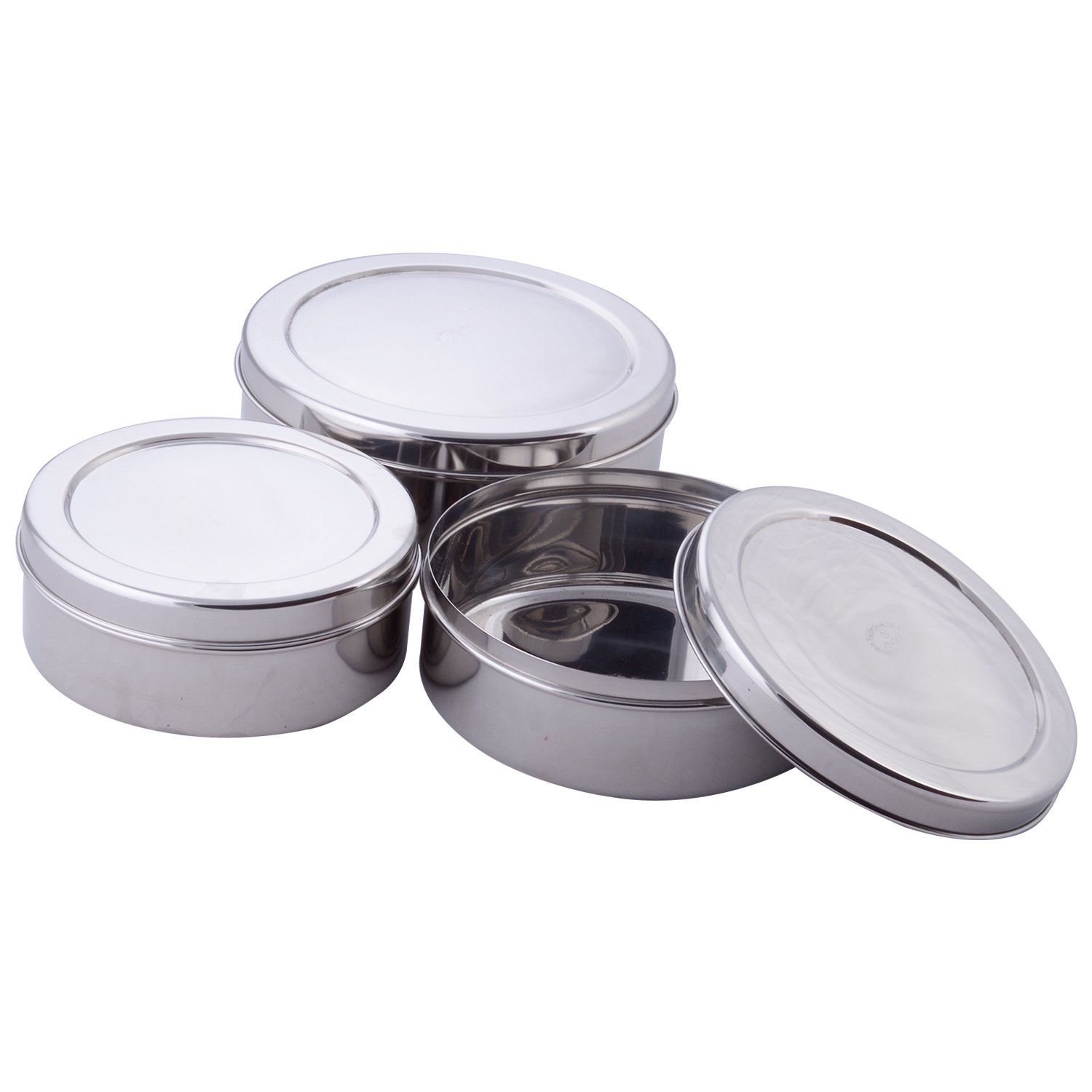 Buy Vinod Round Steel Container Set, 3 Piece Online at Low Prices in ...