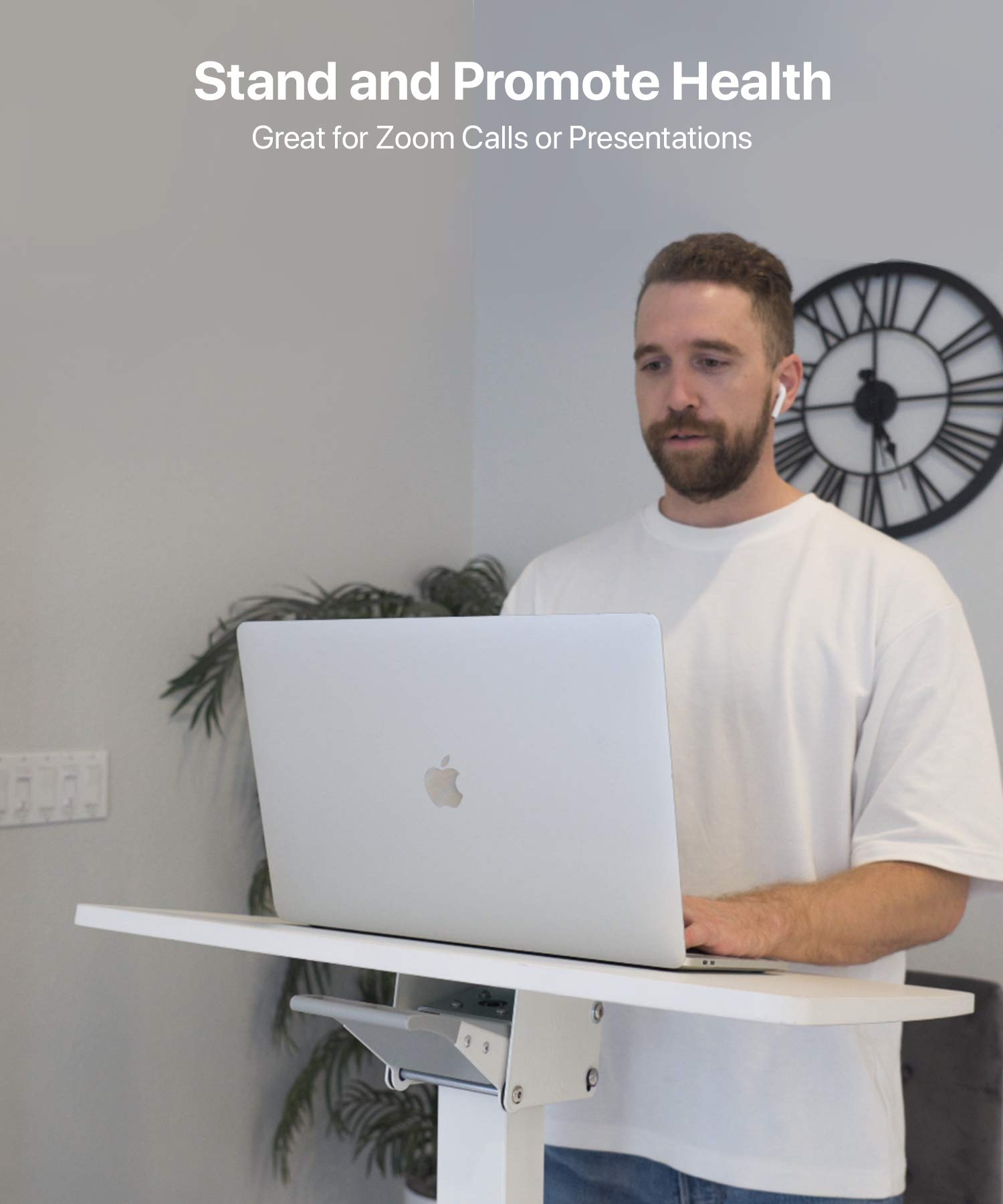 OCOMMO Mobile Podium - Pneumatic Standing Desk With 30 Degree Tilting ...