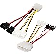Amazon.com: PNGKNYOCN 4-Pin Molex to 4 x 4 Pin Fan Connector Cable ...