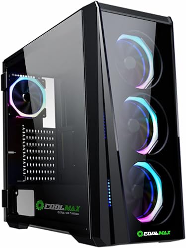 CoolMax CM-2103 RAINBOW Mid Tower ATX Gaming PC Case Front & Left Side ...