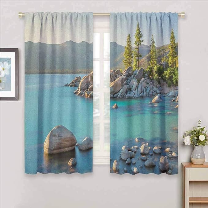 hengshu Lake Backdrop Curtain for Bedroom Decor Pastoral Spring Time ...