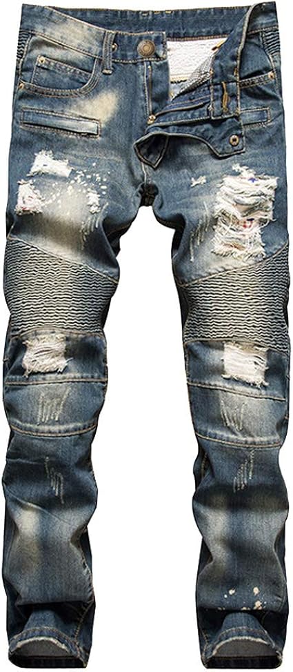 Vaqueros Rotos Hombre, Vaqueros Pitillo Elasticos Pantalones Largos ...