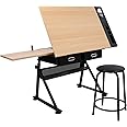 Amazon.com: ZENY Adjustable Drafting Table Drawing Desk Artist Table ...