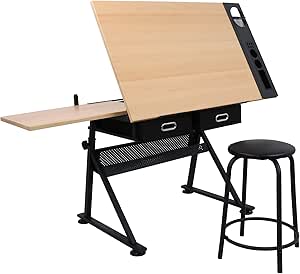 Amazon.com: ZENY Adjustable Drafting Table Drawing Desk Artist Table ...