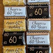 Amazon.com: DISTINCTIVS 60th Birthday Party Miniatures Candy Bar ...