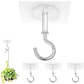 Amazon.com: TAILI Adhesive Ceiling Hooks for Hanging Plants, Heavy Duty ...