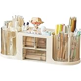 Amazon.com: KLIONGO Rotating Desk Organizer with 2 Pen Holder, Desk ...