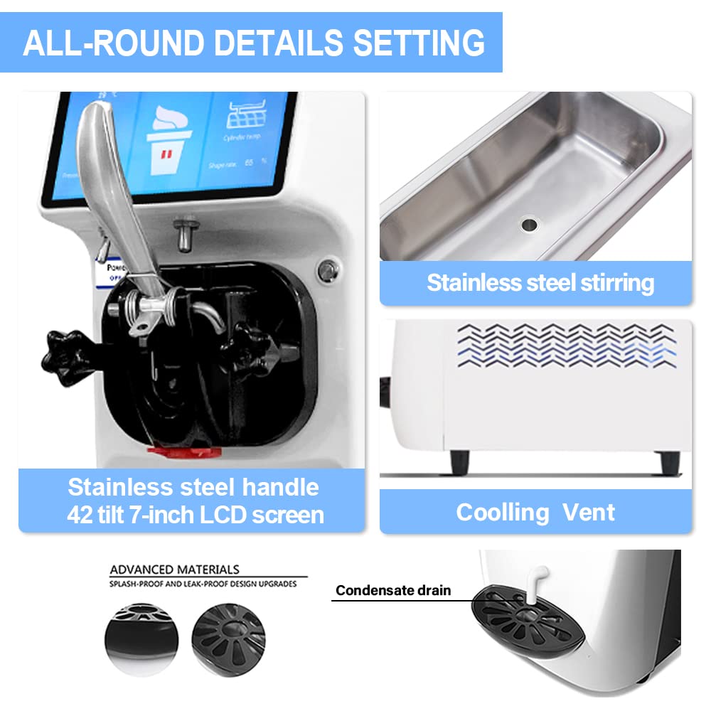 Mua GSEICE Commercial Ice Cream Maker Mchine For Home, 7 Inch LCD Touch ...