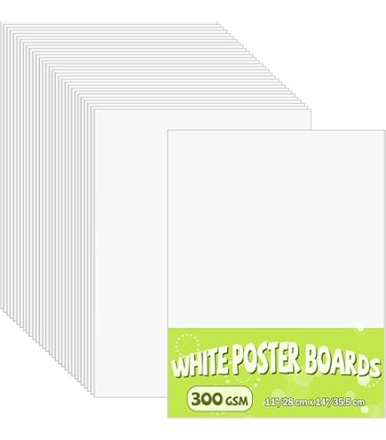 Thick Poster Paper 300gsm 100-Pack White Poster Board Bulk - 11x14 ...