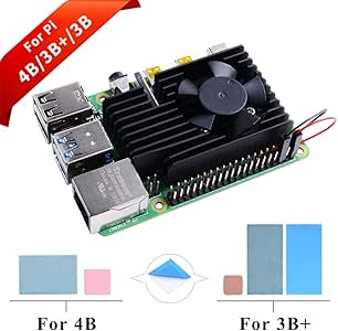 Amazon.com: GeeekPi Raspberry Pi 4 Fan Heasink, Raspberry Pi Aluminum ...
