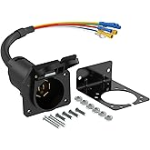 Amazon.com: MECMO 7 Way RV Trailer Light Connector Socket 7 Pin Wire Electrical Trailer Adapter ...