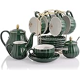 Amazon.com | Porcelain Tea Sets British Royal Series, 8 OZ Cups& Saucer ...