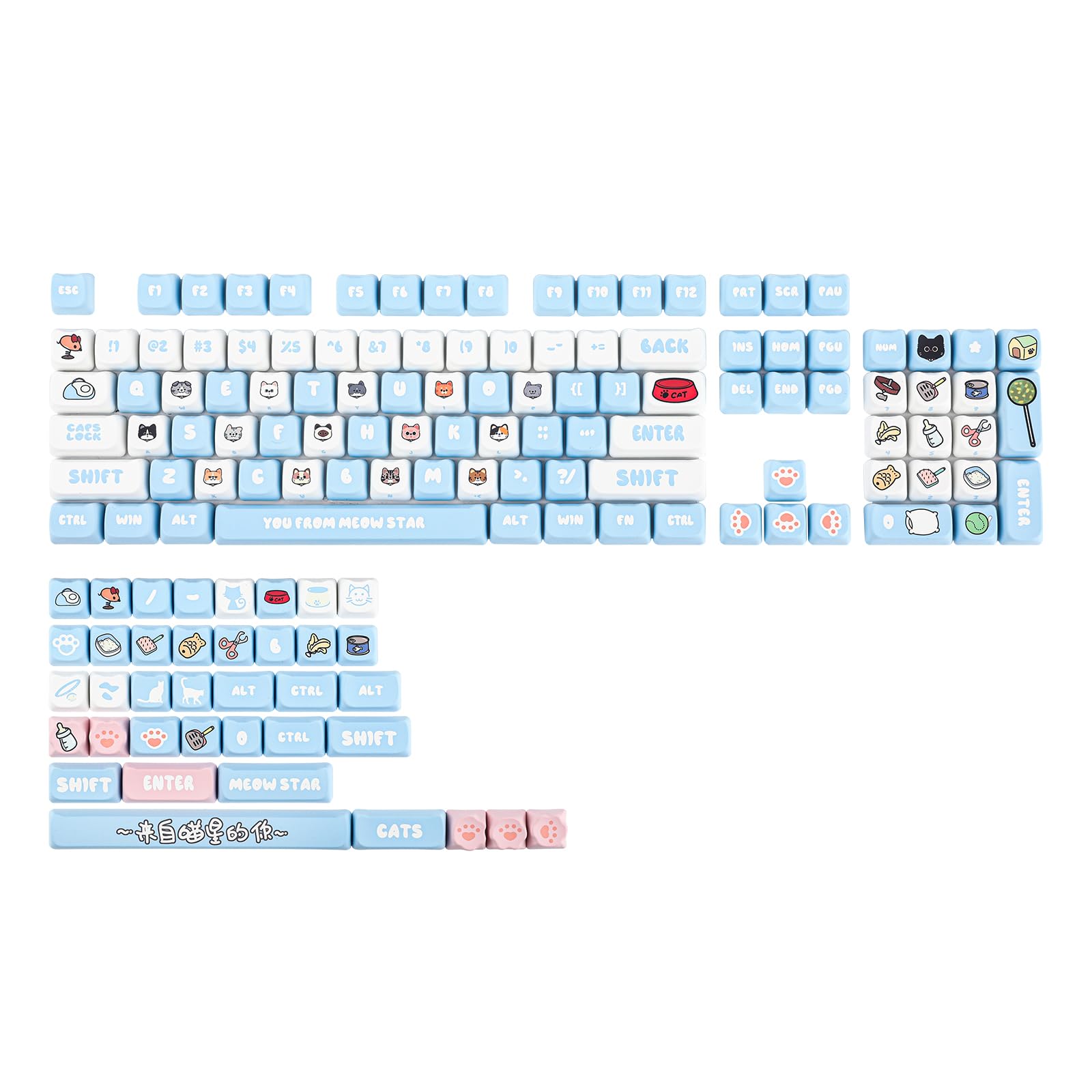 Mua EPOMAKER PurrCap 142 Keys PBT Keycaps Set, Custom Cat-Shaped ...