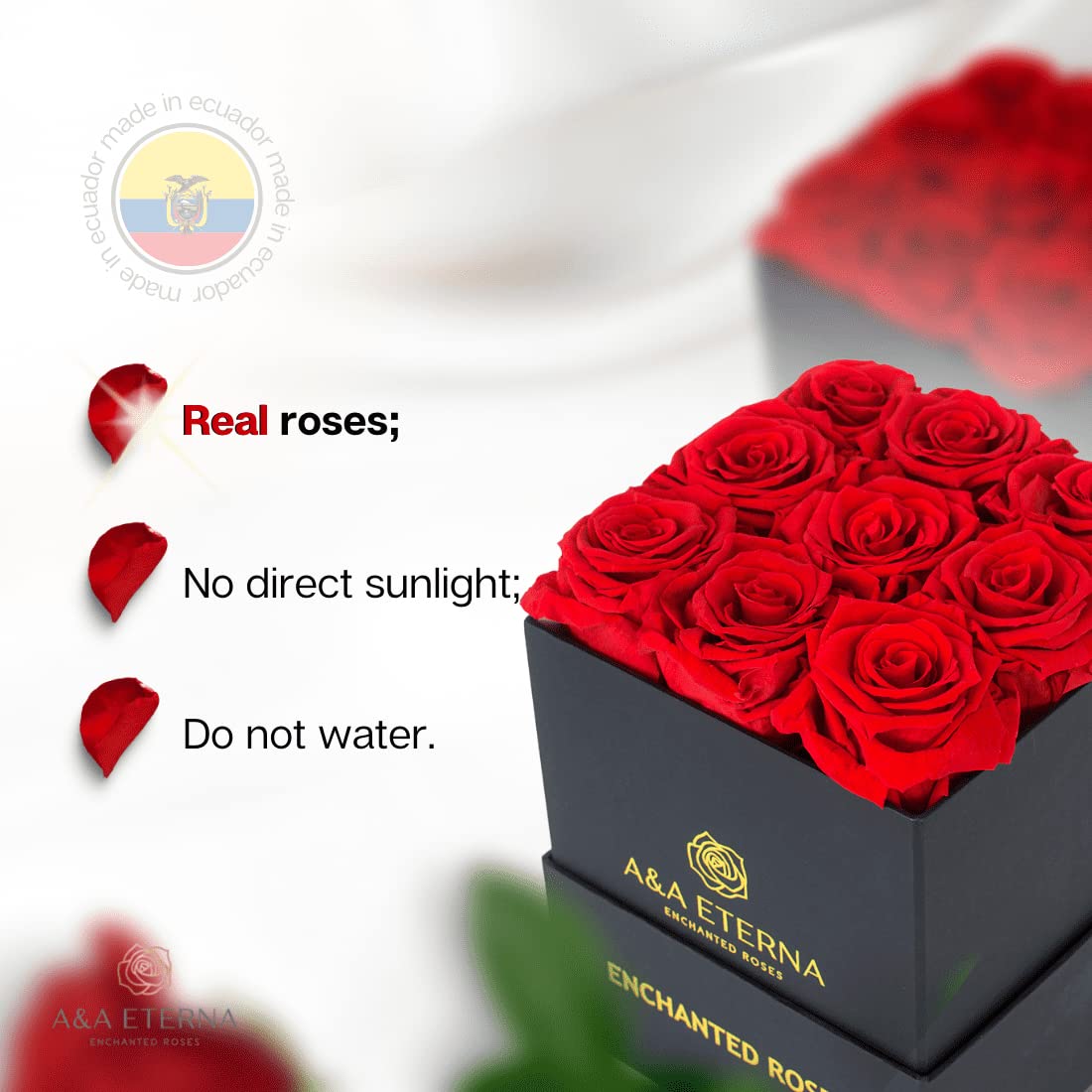 Mua A&A ETERNA - ENCHANTED ROSES 9 Red Roses Preserved in a Black ...