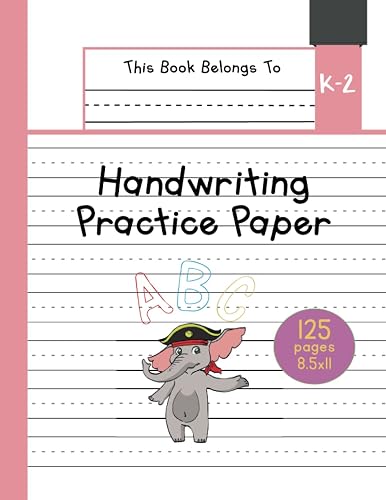 Lined Paper For Preschool Handwriting Practice Paper: Kindergarten