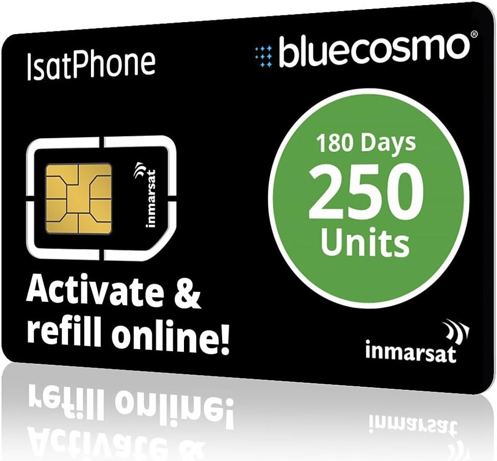 BlueCosmo IsatPhone 250 Unit Global Satellite Phone Prepaid Service SIM ...