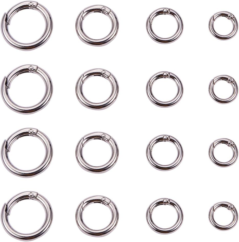 PandaHall Elite 16 pcs 35/28/25/20mm Round Spring O Ring, Spring Snap ...