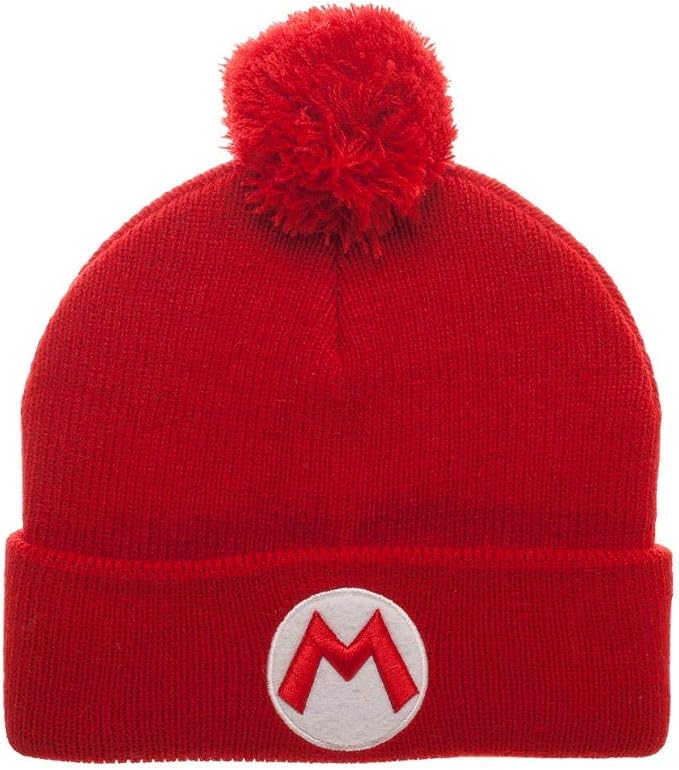 Nintendo Super Mario Bros Mario Beanie Toque Cold Weather Hat Red ...