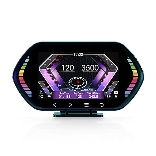 ACECAR OBD2 Gauge Display, Multi-Data Monitor, Head Up Display, Plug ...