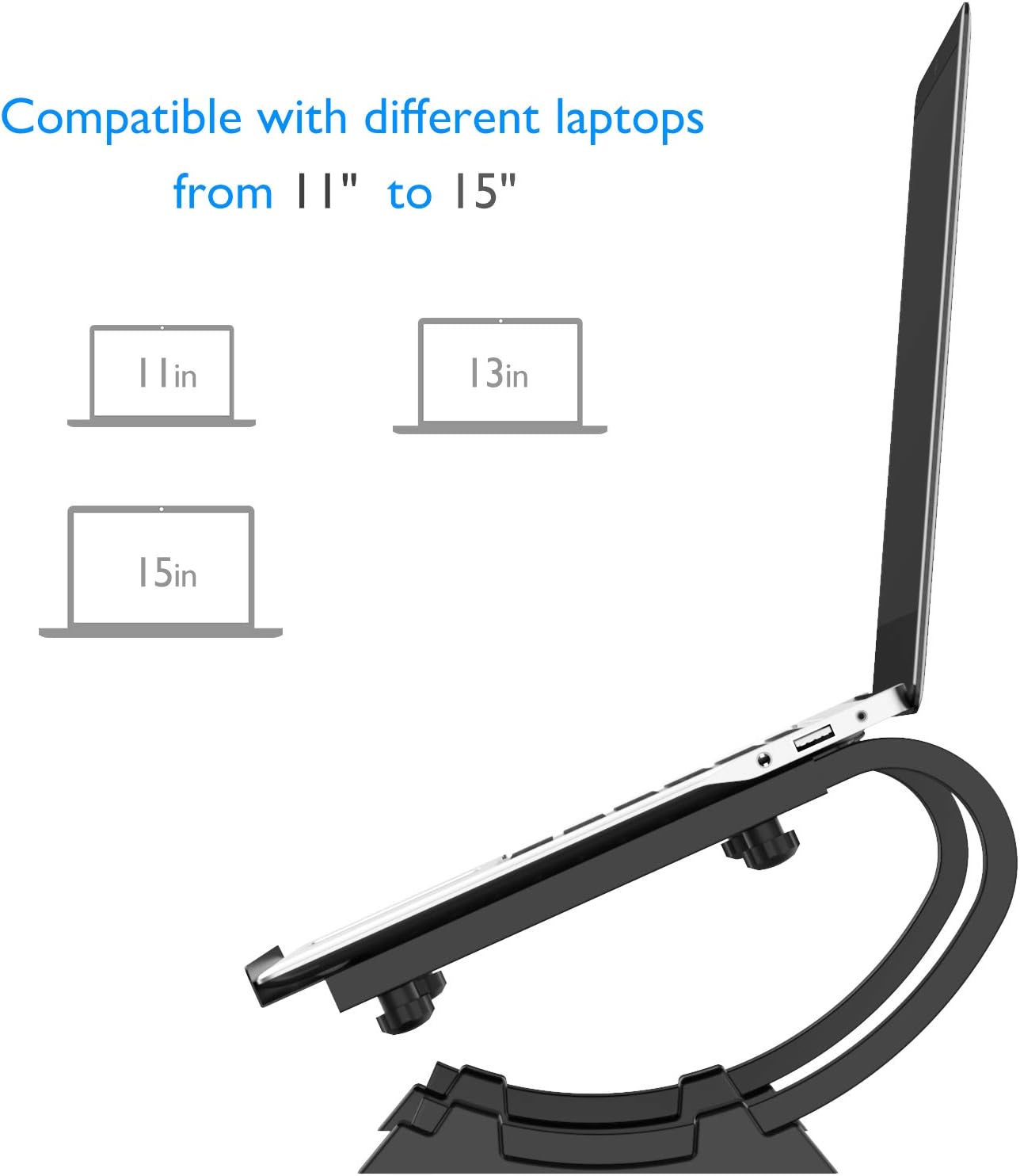 BONTEC Adjustable Curve Laptop Stand Notebook Riser MacBook Holder ...