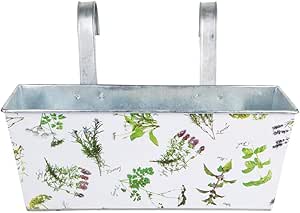 Amazon.com : Esschert Design Herb Print Galvanized Steel Rectangular ...