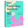 Amazon.com : Uinkit 105 Sheets Premium Printable Vinyl Sticker Paper for Inkjet Printer Cricut ...