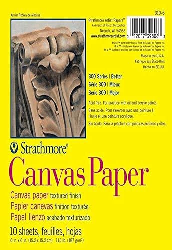 Strathmore 300 Series Canvas Paper Pad, Glue Bound, 6x6 inches, 10 ...