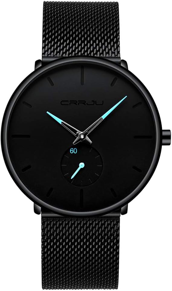 Infinito U-Reloj Negro Ultra Fino para Hombre Minimalista Moda Relojes ...