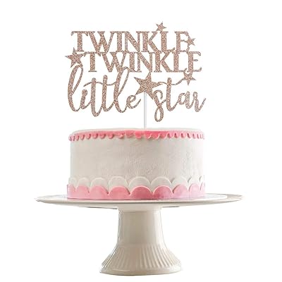 Buy Twinkle Twinkle Little Star Cake Topper- Rose Gold Glitter, Twinkle ...