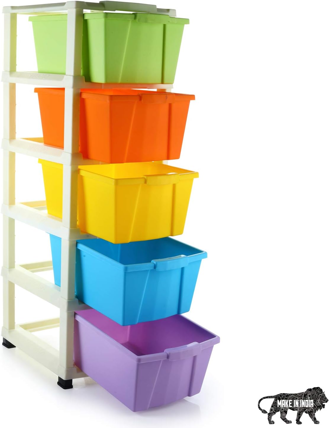 Primelife Multipurpose 5 XL Drawer Plastic Multi Color Storage Modular ...