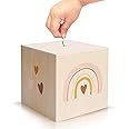 Amazon.com: Wooden Piggy Bank for Kids - Beautifully Crafted Coin Bank ...