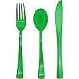 Amazon.com: 150 Pack Green Plastic Silverware, Green Utensils ...