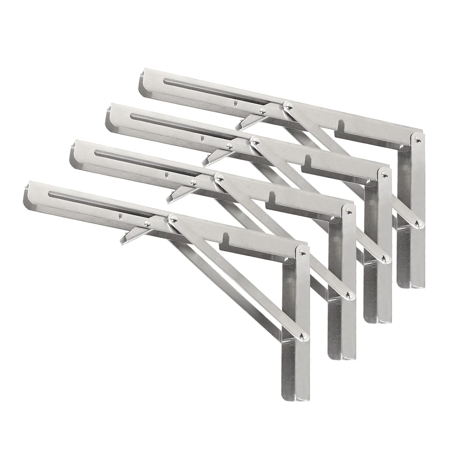 Folding Shelf Brackets - Heavy Duty Stainless Steel Collapsible Shelf ...