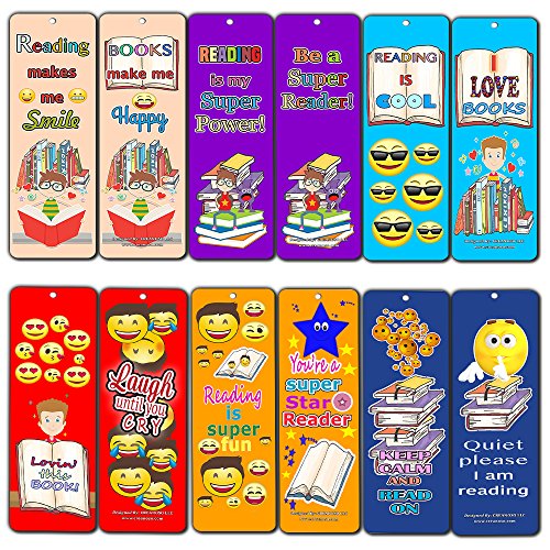 Creanoso Smiley Face Bookmarks Cards for Kids (60-Pack)- Emoji - Want ...