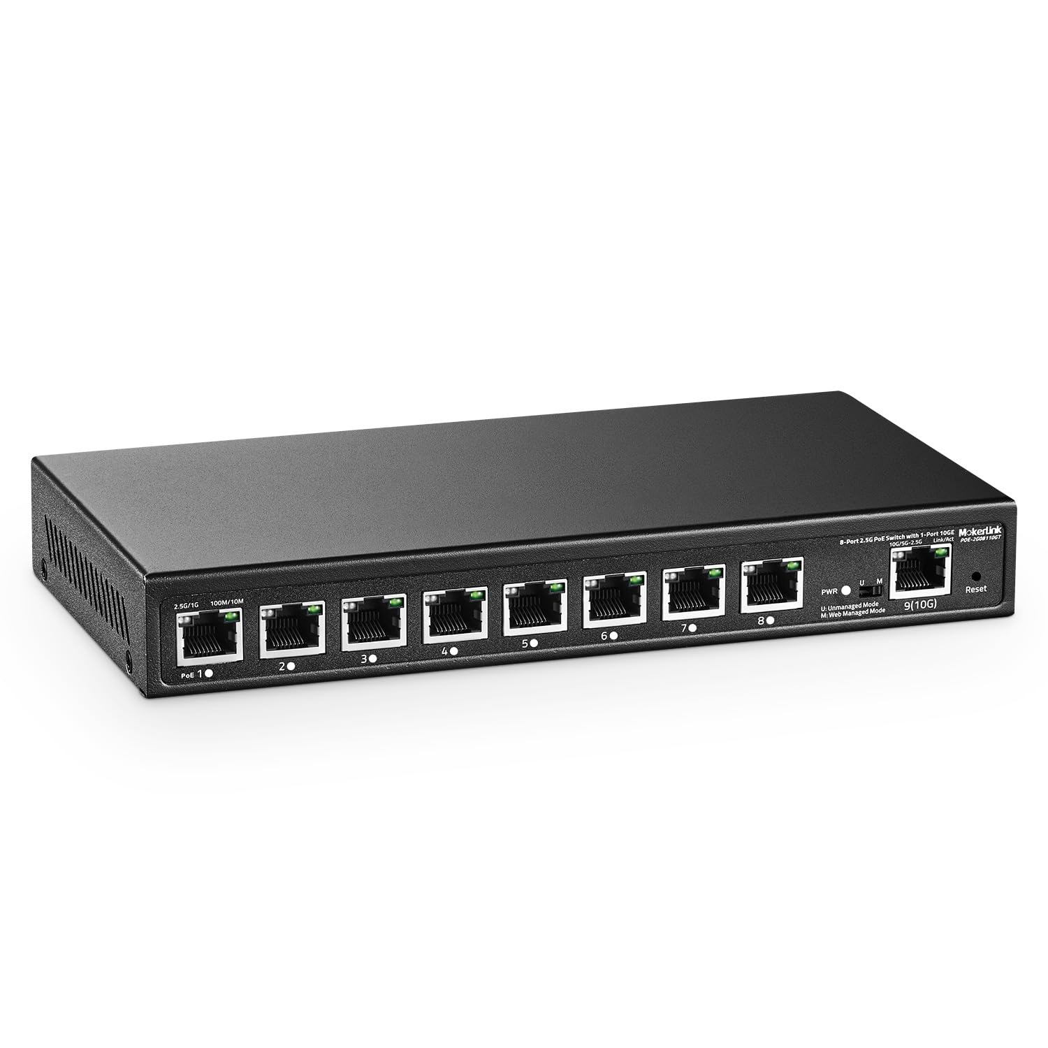 MokerLink 8 Port 2.5G PoE Managed Switch with 1 Port 10G Ethernet ...