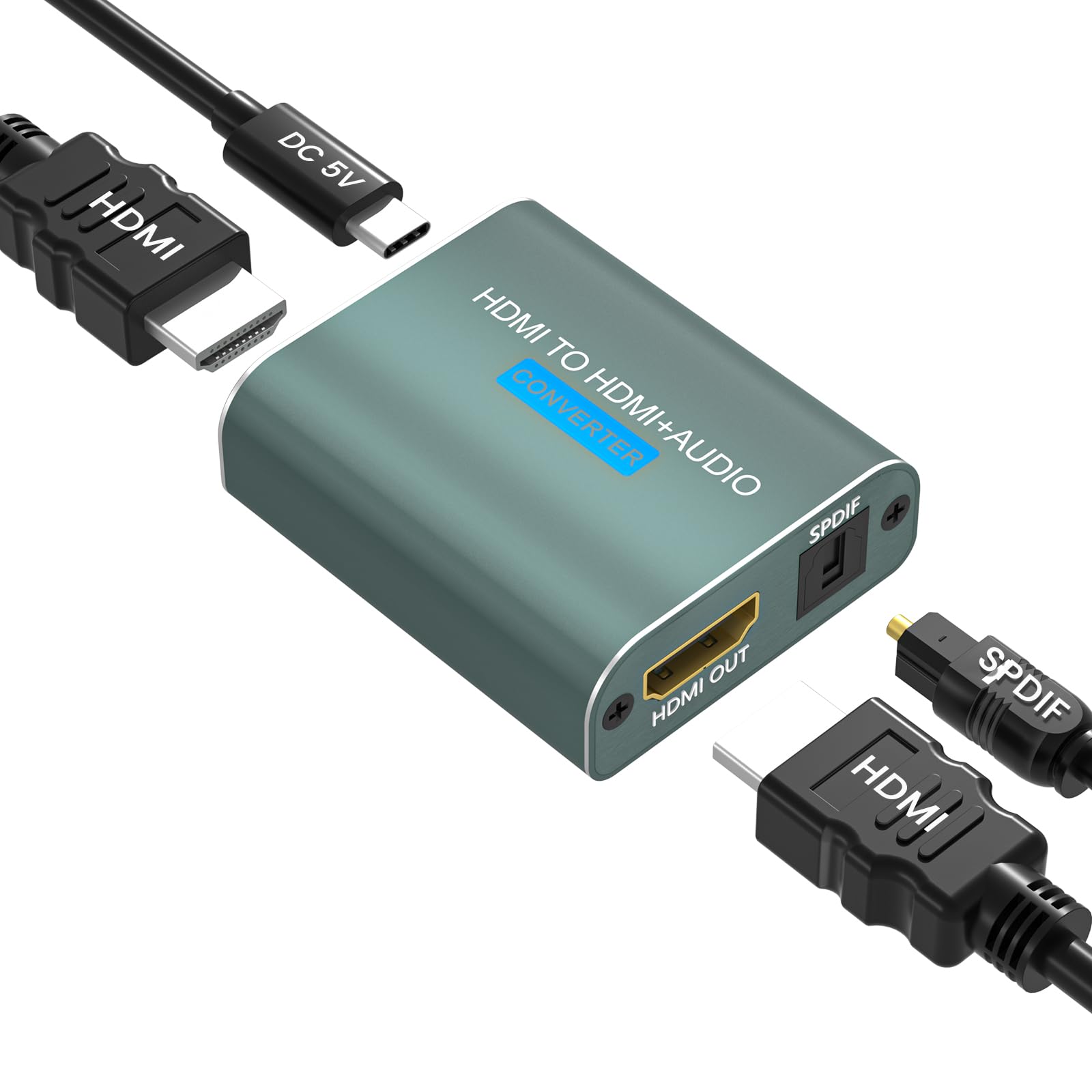 HDMI Audio Extractor 4K HDMI to Optical Audio Adapter Converter Video ...