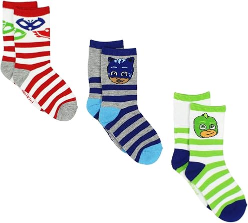 PJ Masks Boys Catboy Owlette Gekko Socks Pack of 3 Clothing Liners ...