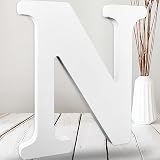 Amazon.com: AOCEAN 12 Inch White Big Wood Letters Unfinished Wooden ...