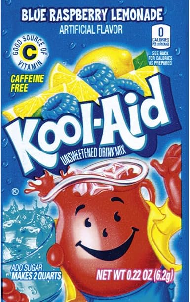 Kool Aid Blue Raspberry Lemonade Unsweetened Drink Mix 6.2g Sachet ...