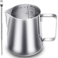 Amazon.com: CAMKYDE Stainless Steel Milk Frothing Pitcher 12 oz, Espresso Steaming Pitcher with ...