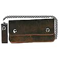 Leather Biker Billfold Chain 8 inch Wallet Natural Tan Brown Distressed ...