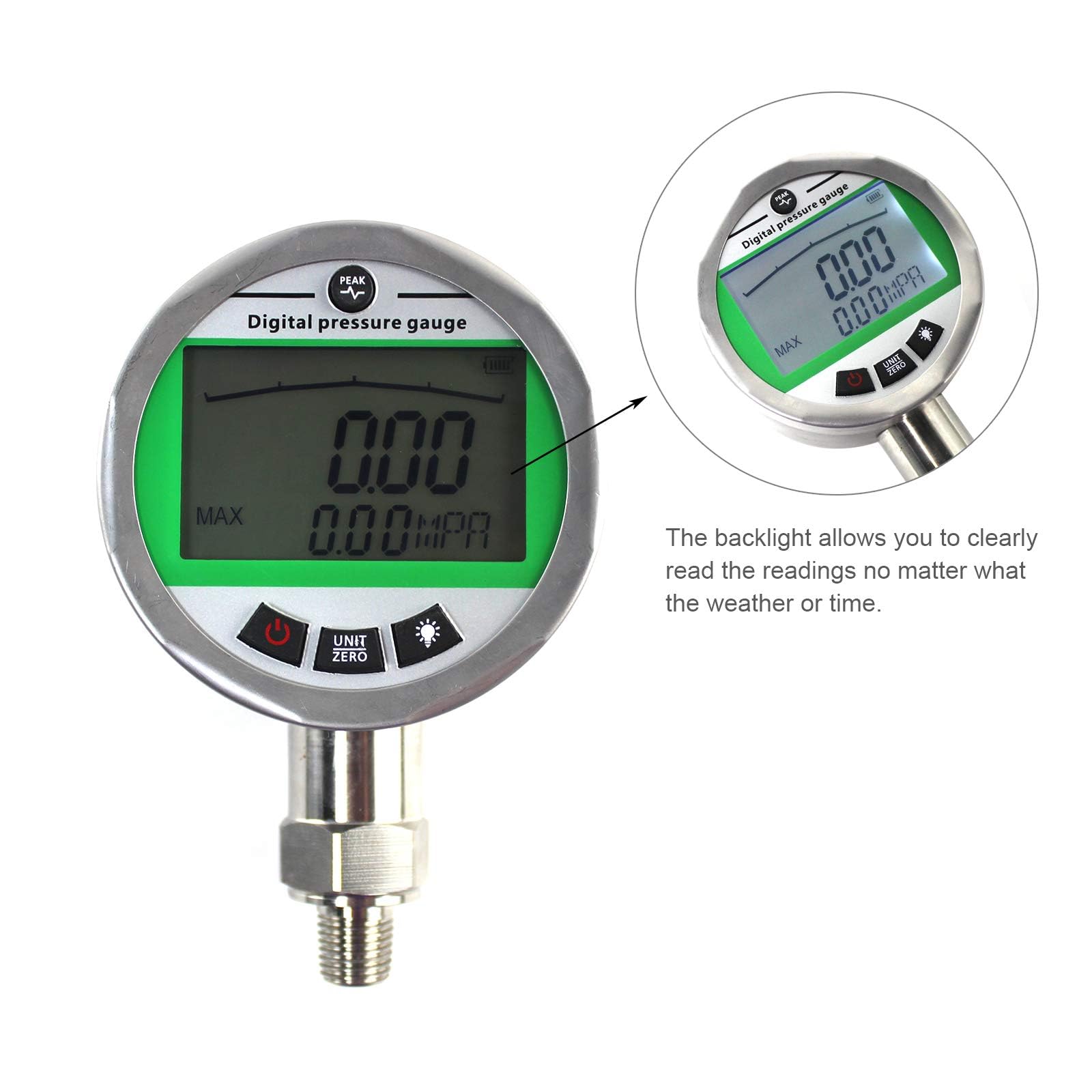 Mua Digital Pressure Gauge Kit with 2 80MPA/12000PSI Pressure Gauges 3 ...