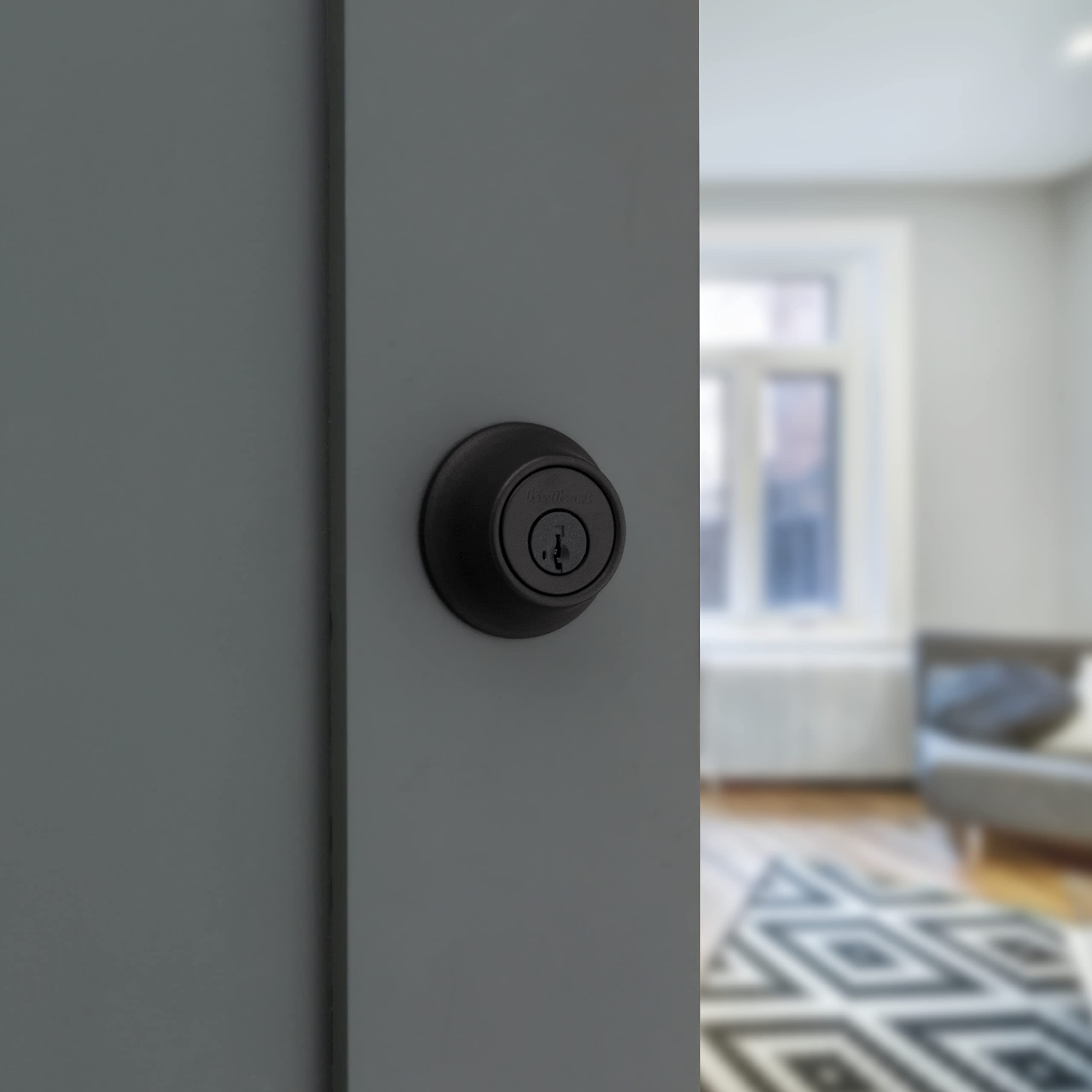 Mua 660 Deadbolt Deadbolt Lock, Matte Black Round Exterior Keyed Front ...