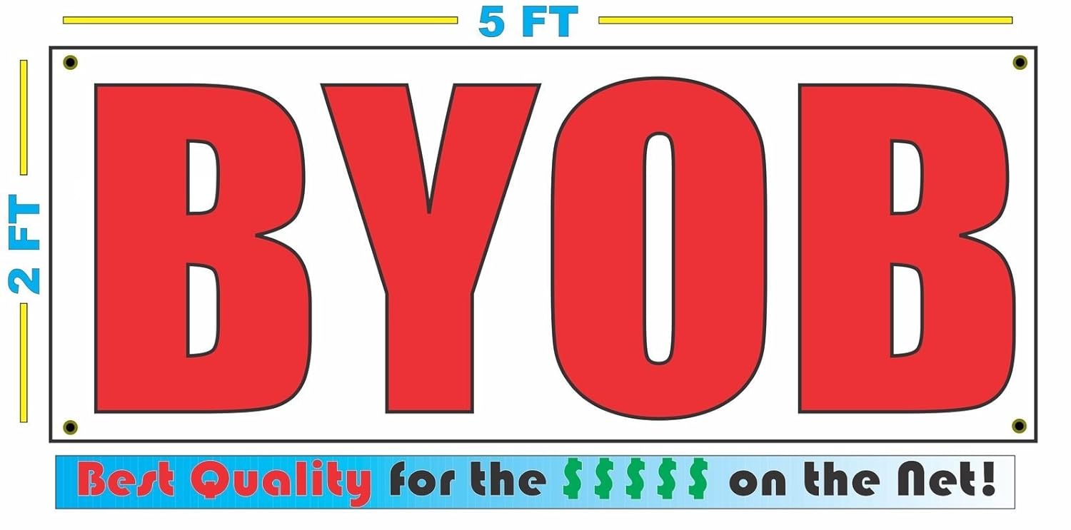 Amazon.com : BYOB 2x5 Banner Sign : Office Products