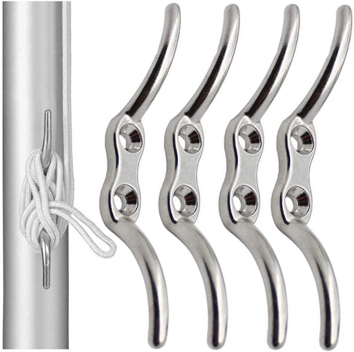 Blind Cleats,Biluer 4PCS Stainless Steel 316 Cleat Hook 150mm Tools ...