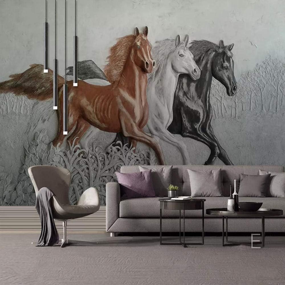 Speedcoming Estilo Europeo 3D Caballo estéreo Mural Papel Tapiz Sala de ...