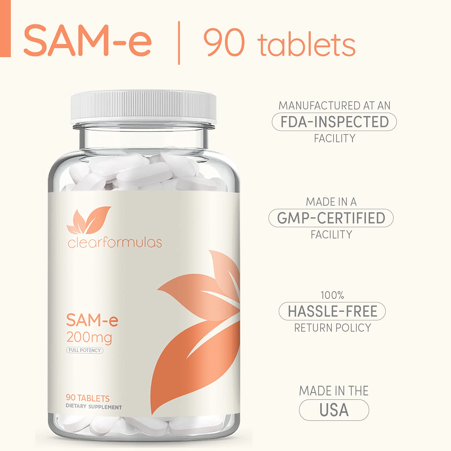 Mua ClearFormulas Sam-e 200mg Full Potency (90 Tablets) (S-Adenosyl-L ...